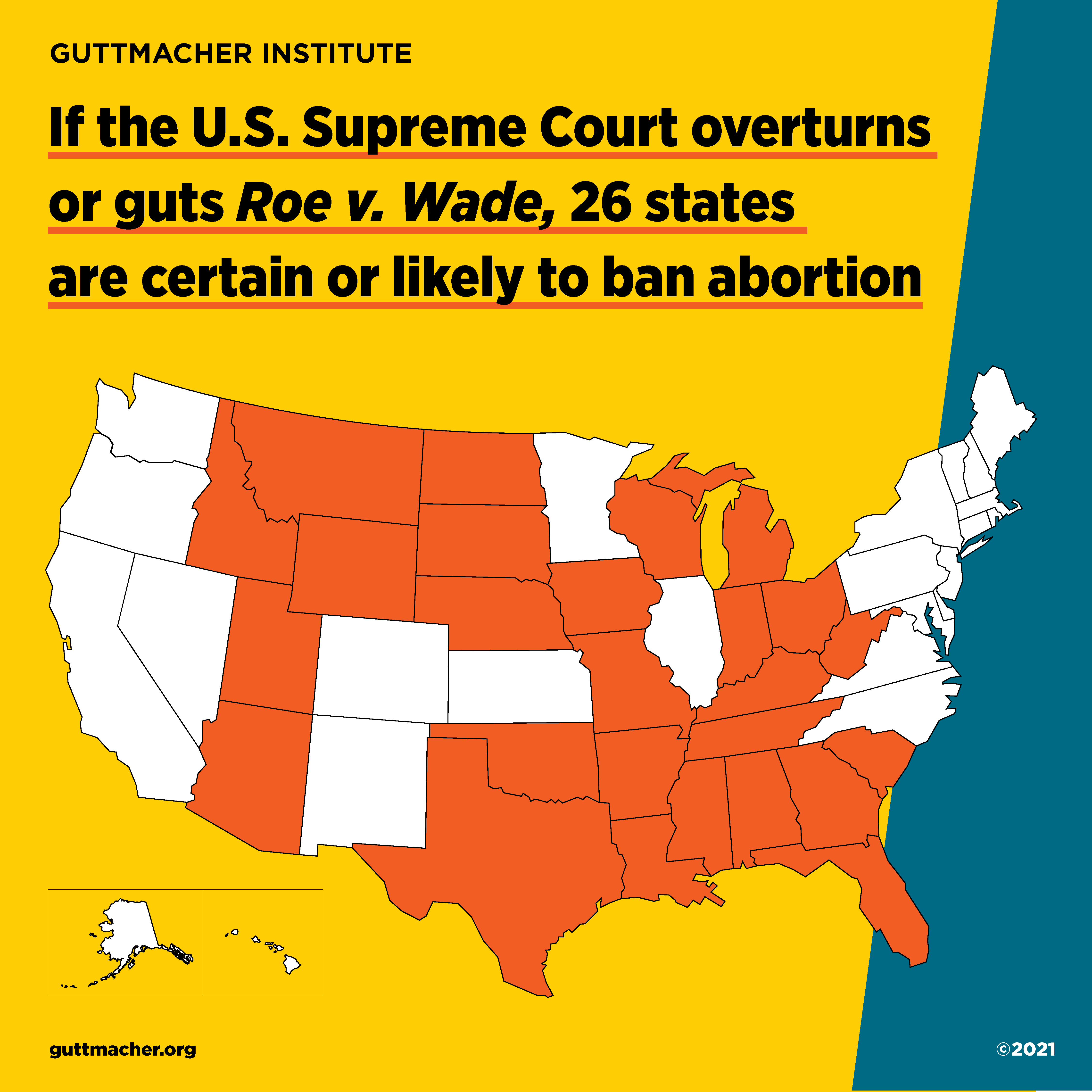 If the U.S. Supreme Court overturns or guts Roe v. Wade, 26 states are ... If the U.S. Supreme Court overturns or guts Roe v. Wade, 26 states are ...